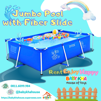 Sewa Intex Pool - Jumbo Pool + Water Slide Fiber | Baby Kha House