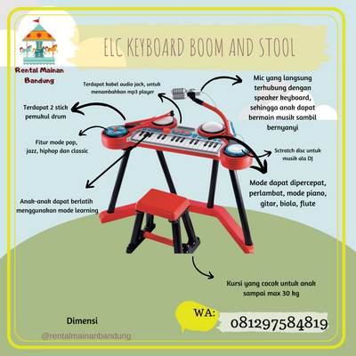 Sewa ELC - Keyboard Boom and Stool | Rental Mainan Bandung