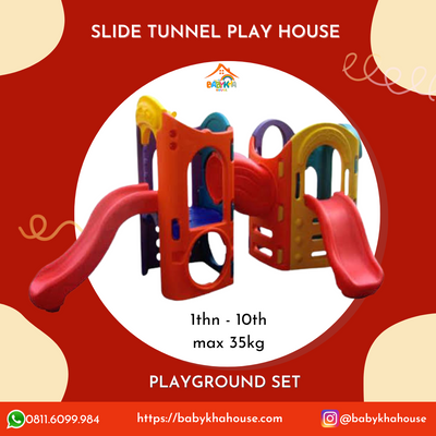 Sewa Playground Set - Slide & Tunnel Play House | Baby Kha House